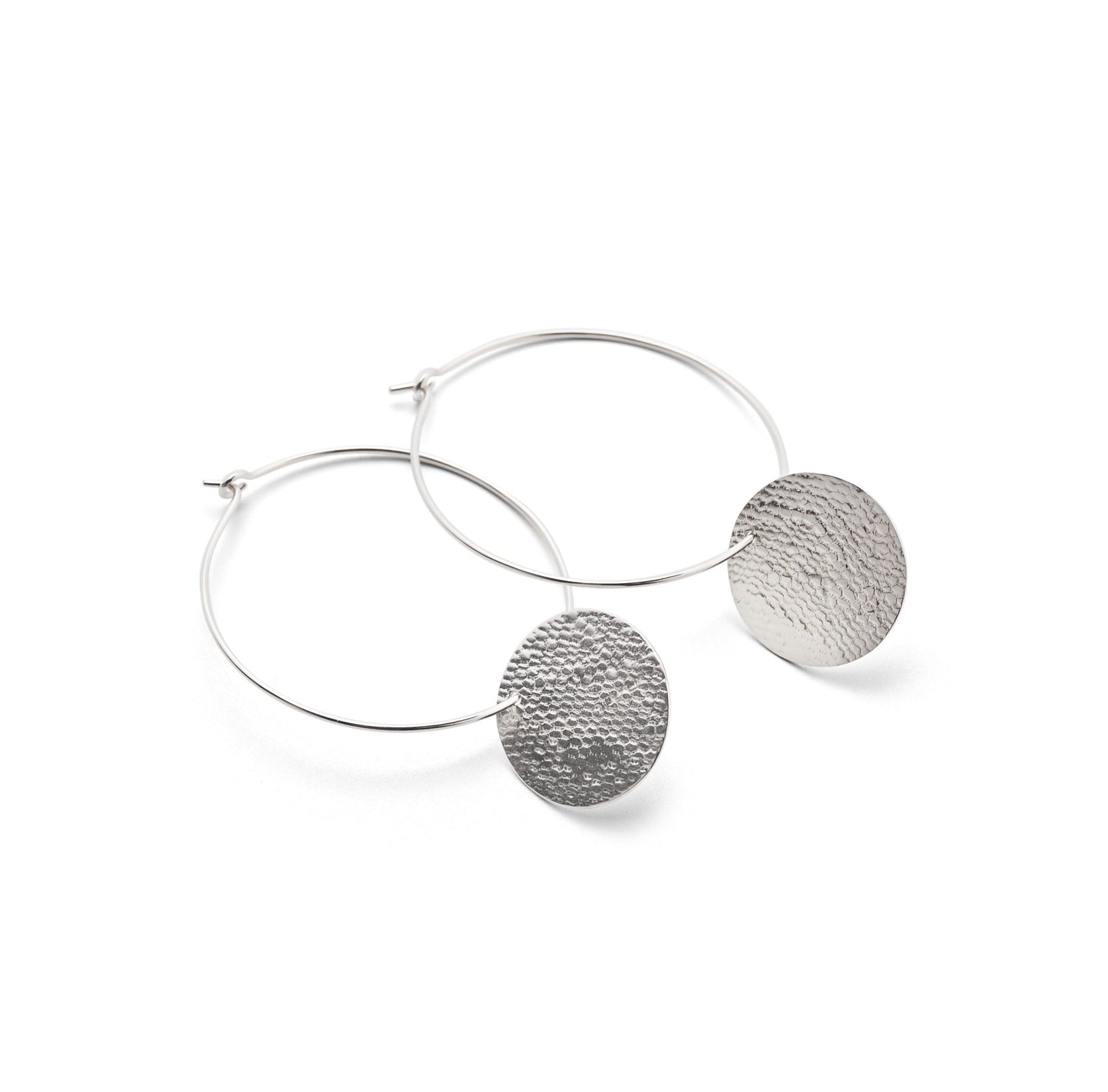 Disc O-Hoops, Large - Silver